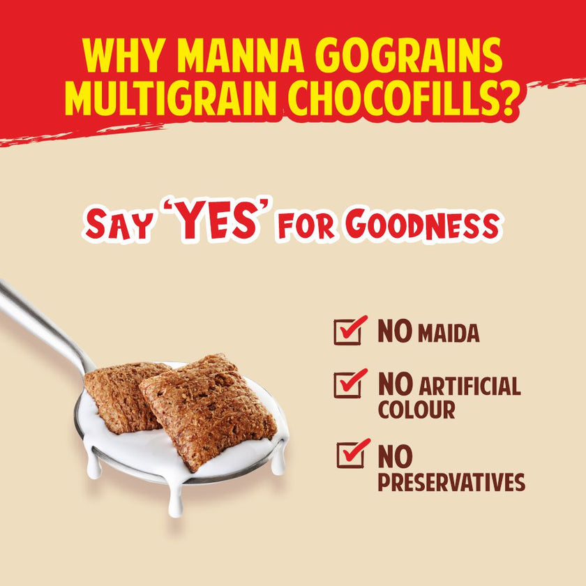 Manna Multigrain Choco Fills Breakfast Cereal for Kids 450g | Millets ...