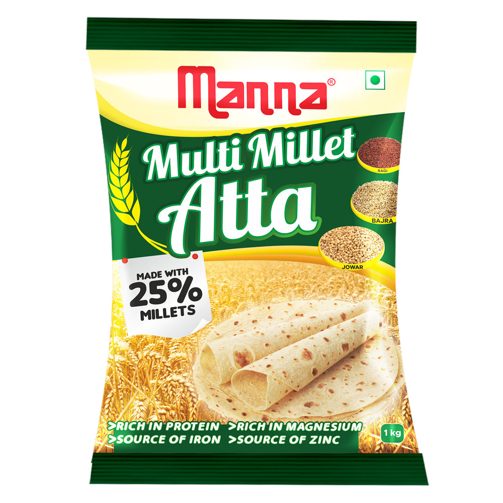 Buy Manna Multi Millet Atta (Flour) | Natural Multigrain Atta | Home ...