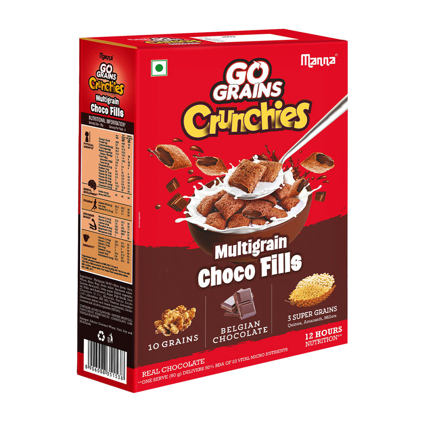 Manna Multigrain Choco Fills Breakfast Cereal for Kids 450g | Millets ...
