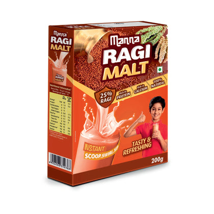 Ragi Malt - 25% Ragi - 100% Natural - Rich in protein & calcium – Manna ...